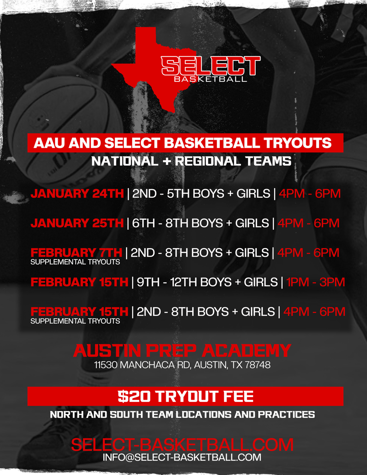 Texas Select Basketball League | SELECT Tryouts